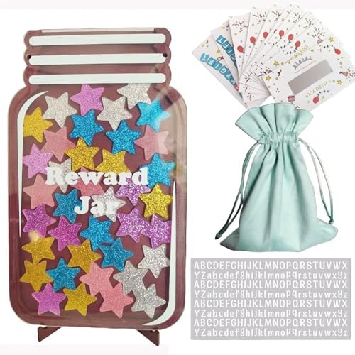 Amazon.com : Personalized 40 Dazzling Acrylic Stars Reward Jar for Kids ...