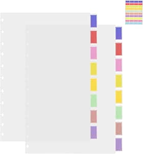 2 Sets Discbound Notebook Accessories, 8 Tabs Letter-Sized Poly Binder ...