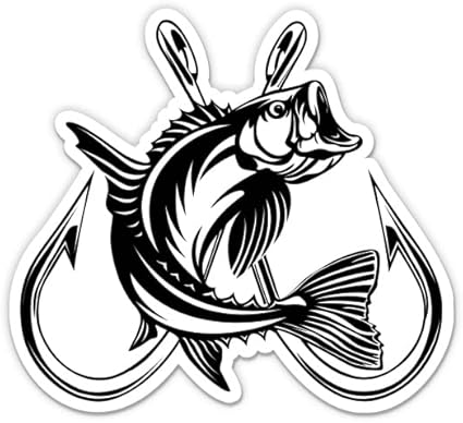Amazon.com: Fishing Fish Hooks Sticker - 3" Laptop Sticker - Waterproof ...