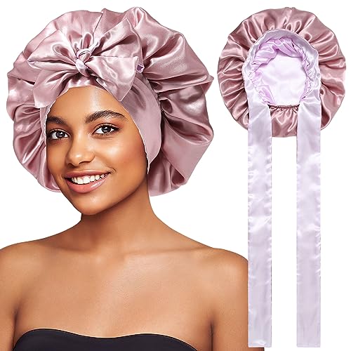 HAIMEIKANG Satin Bonnet-Silk Sleep Cap Non Slip Hair Wrap for Women ...