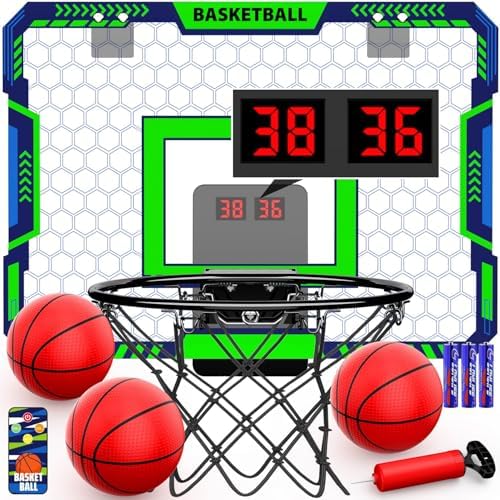 Indoor Basketball Hoop for Kids, Over The Door Mini Basketball Hoop ...