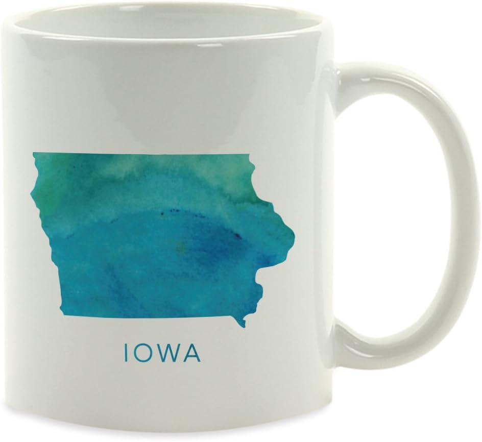 Amazon.com: Andaz Press 11oz. US State Coffee Mug Gift, Aqua Blue ...