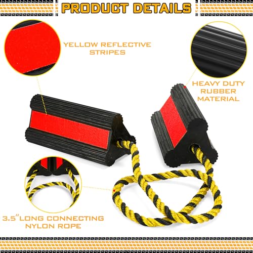 Snapklik.com : Datanly 2 Pair Heavy Duty Rubber Wheel Chock Blocks ...