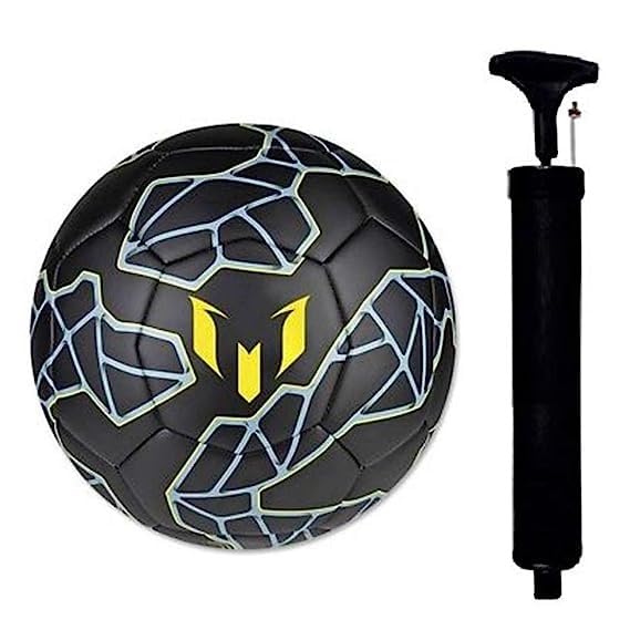 Buy S.Stock Messi Hand Stitch Black Football in Blue&Yellow Graphics ...