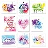 Outus Set of 9 Watercolor Inspirational Wall Art Prints Abstract Paint ...