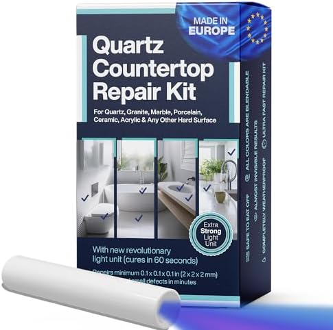 Amazon.com: Quartz Countertop Chip Repair Kit - White Granite & Marble ...
