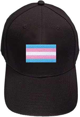 Transgender Pride Baseball Cap - Black Adjustable Cap with Trans Pride ...