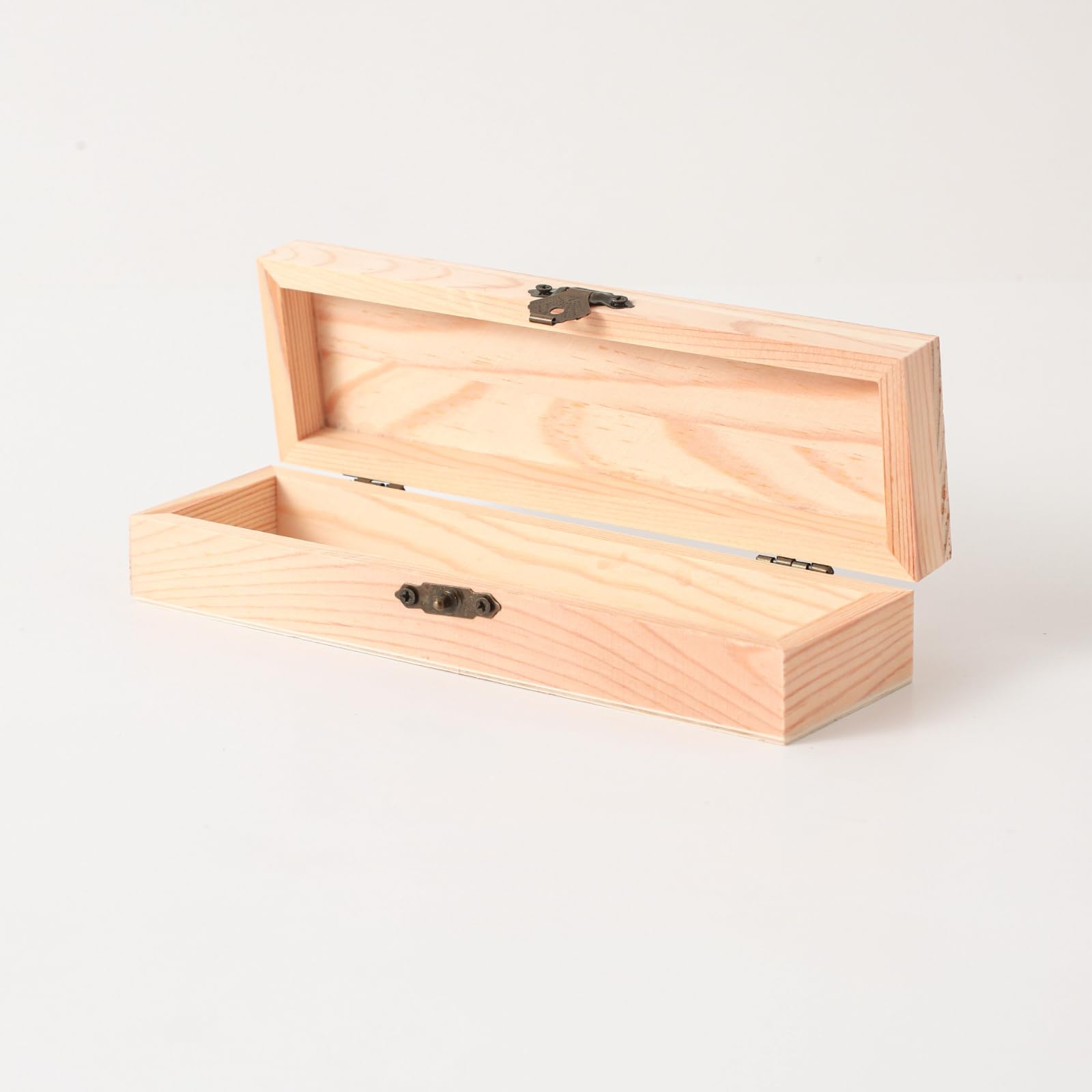 Amazon.com: 12pcs Unfinished Wooden Display Box with Glass Top Hinged ...