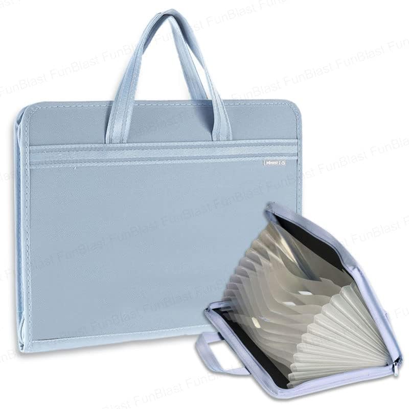 FunBlast Portfolio File Folder A3 Size with Zip Lock – 12 Pockets File ...