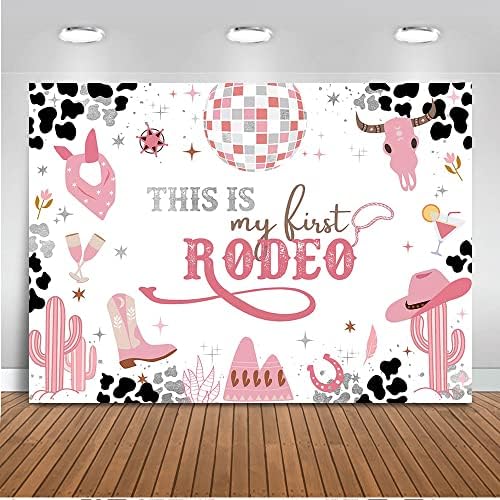 Amazon.com : Mocsicka Cowgirl First Birthday Backdrop Girls My First ...
