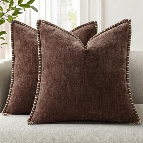 Amazon.com: decorUhome Spring Chenille Soft Throw Pillow Covers 16x16 ...