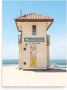 Amazon.com: 18x24 Inch Redondo Beach Lifeguard Tower Stand: Unframed ...