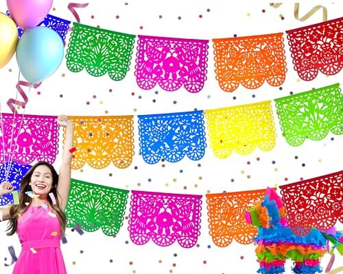 Amazon.com: Mexican Party Banners - Large papel picado banner - Mexican ...