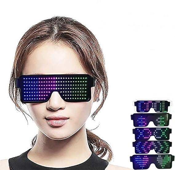 UMANI LED Glasses, Bluetooth APP Connected LED Display Smart Glasses ...