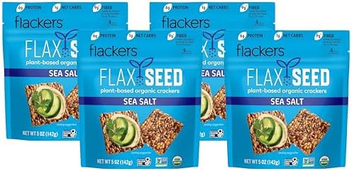 Amazon.com: Flackers Organic Sea Salt Flaxseed Crackers, Gluten Free ...