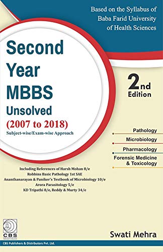 Second Year Mbbs Unsolved 2007 To 2018 Subject Wise Exam Wise Approach 2Ed (Pb 2018): Swati ...