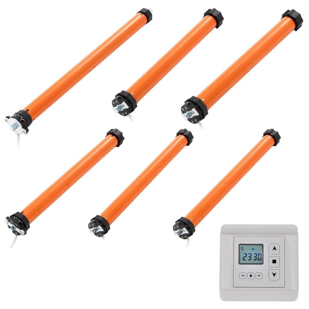 Buy vidaXL 6x Tubular Motors Set with Controller Motor Timer Roller ...