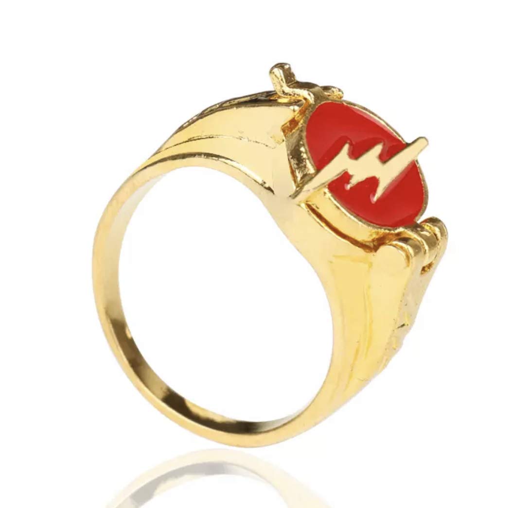 The Flash Lightening Bolt Logo Red Ring Fastest Man Alive Cosplay ...