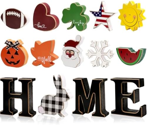 Amazon.com: Interchangeable Home Table Signs with 12Pcs Seasonal Icons ...