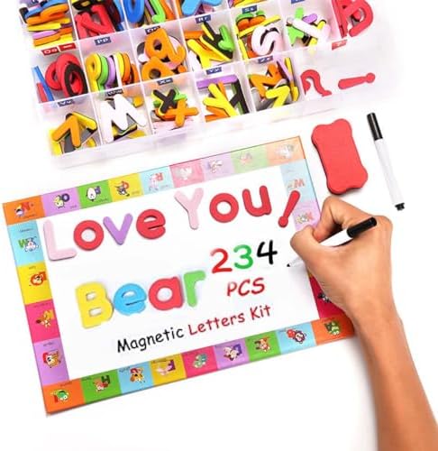 JOYNOTE Classroom Magnetic Letters Kit 234 Pcs with Double-Side Magnet ...