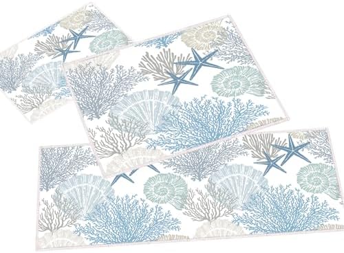 Amazon.com: Coastal Kitchen Rug Sets of 2 Pieces,Anti Fatigue Cushioned ...