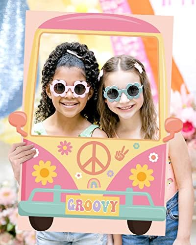 Amazon.com: Huray Rayho Hippie Bus Photo Booth Props Frame, Handheld ...