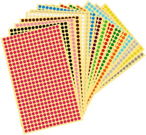 Amazon.com : Lusofie 6528 Pcs Round Colored Dot Stickers Small Dot ...