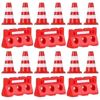 20 pcs Mini Roadblock Plastic Traffic Cones Miniature Signs Playset ...