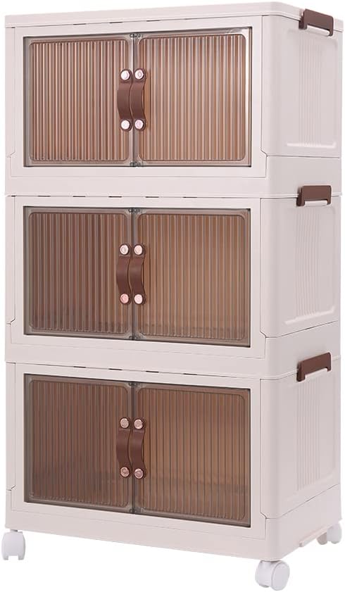 Amazon.com - Generic 21Gal Stackable Folding Storage Bins with Lids ...