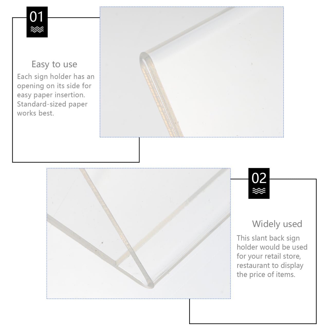 Snapklik.com : 2pcs L-Shape Price Tag Stands, Acrylic Display Stands ...