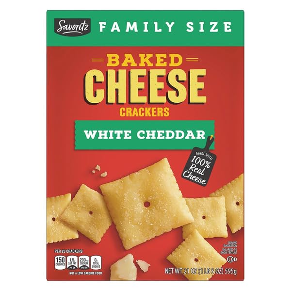 Amazon.com: Savoritz Family Size White Cheddar Cheese Crackers - 21 oz ...