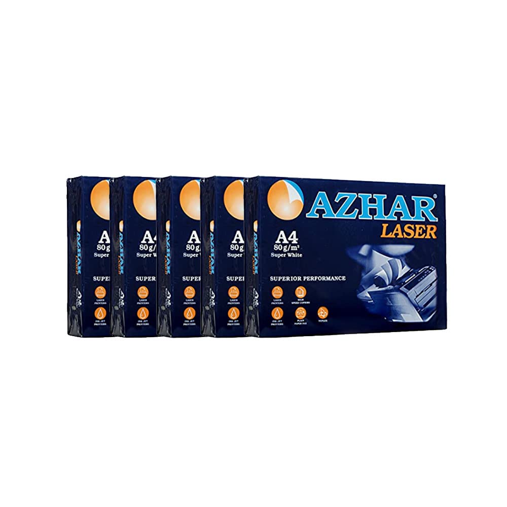 Azhar White Premium A4 Paper 80gsm 5 Packs [2500 Paper]: Buy Online at ...