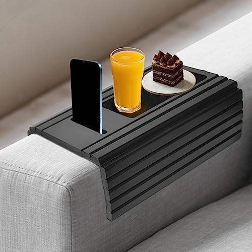 Numola Couch Arm Tray, Sofa Armrest Tray Table Bamboos Adjustable and ...