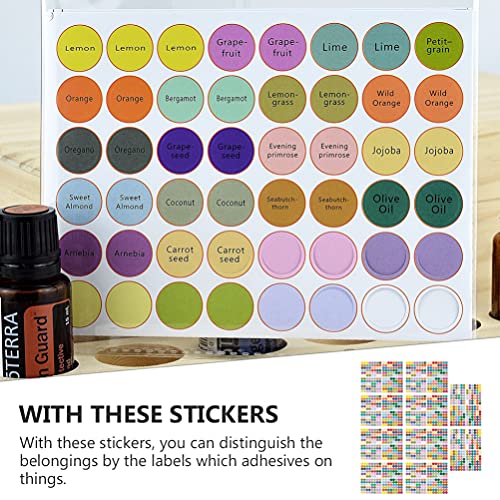 minkissy Circle Stickers 10 Sheets Essential Oils Labels Bottle Cap ...