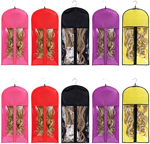 Amazon.com : 10 PCS Wig Bag Wig Storage for Multiple Wigs Hair ...