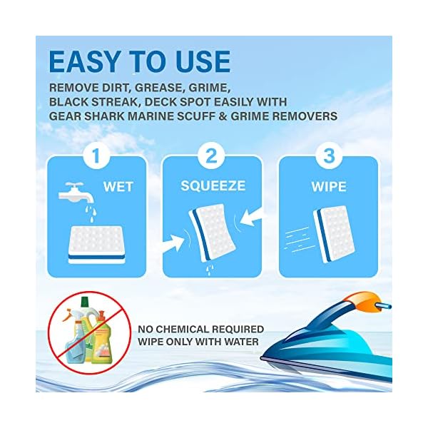 GEAR SHARK Marine Scuff Erasers | Magic Scuff Remover Sponge Pads for ...