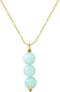 Amazon.com: Apengshi Natural Amazonite Crystal Energy Necklace Healing ...