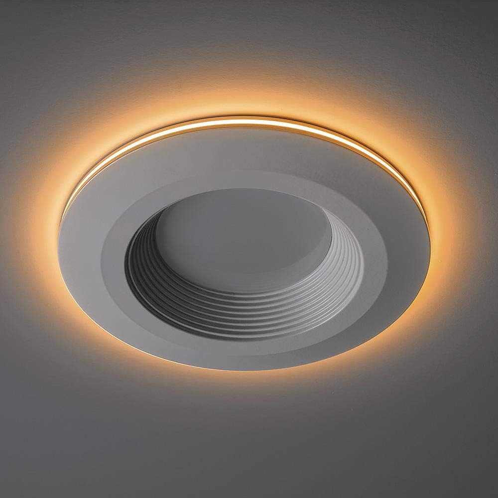 Commercial Electric 4 in. Selectable Integrated LED Recessed Trim Can Light with Night Light ...