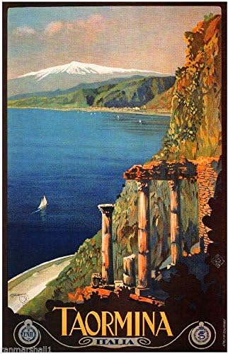 Amazon.com: Magnet Taormina Italy European Vintage Art Travel ...