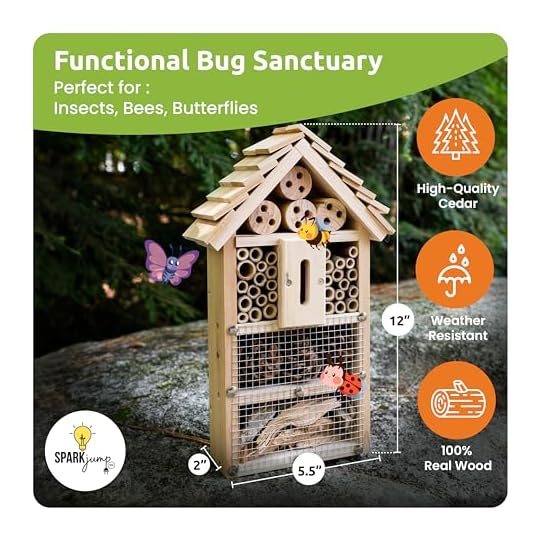 SparkJump Premium Bug Hotel Kit, DIY Cedar Wood Craft for Building Bee ...