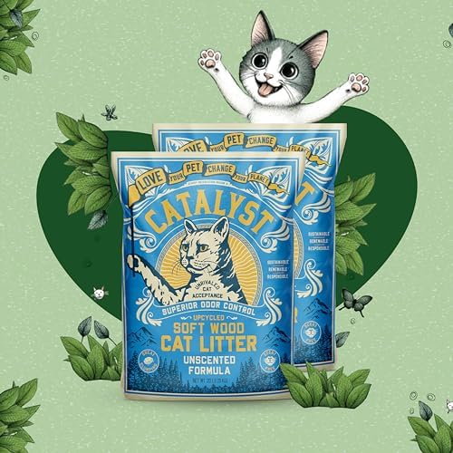 Amazon.com : Catalyst Natural Soft Wood Cat Litter (2 Pack, 10lb Bags ...