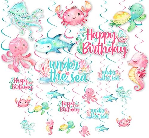 Amazon.com: Ocean Hanging Swirls - Under The Sea Birthday Decorations ...