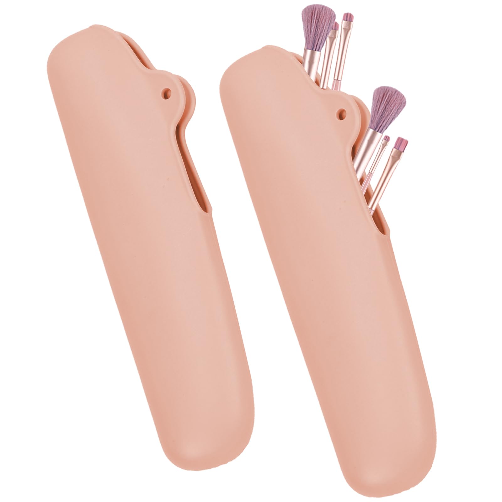 Skycase Makeup Brush Holder,2 Pack Silicone Make Up Brushes Case with Buckle,Cosmetic Brush ...