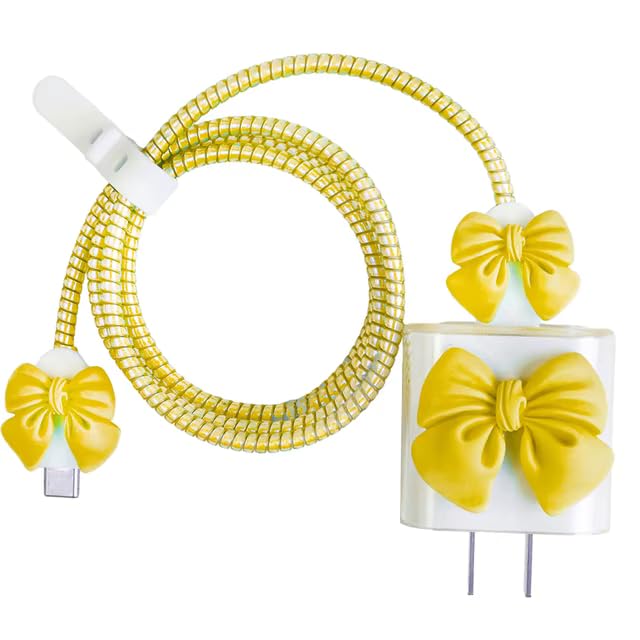 skysia® Cute Bow Design 4-in-1 Charger Case | Transparent Cable ...