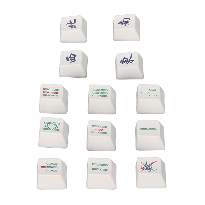 13 PBT Keycaps Mahjong Pattern Cherry Heights Gaming Keycaps Chinese ...