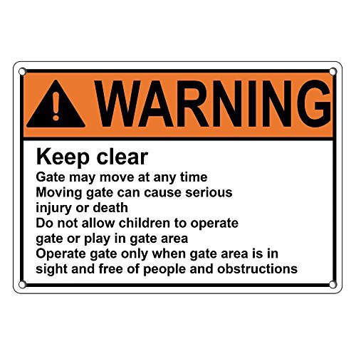Weatherproof Plastic ANSI Warning Keep Clear Gate May Move at Any Sign ...