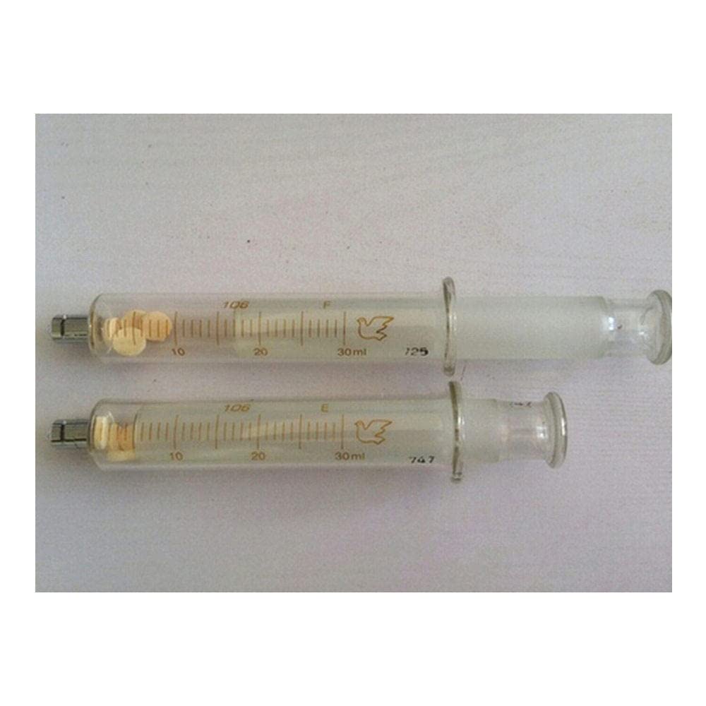 30ML Glass Syringe Luer Lock Head Injector Sampler Dispensing with Ink ...