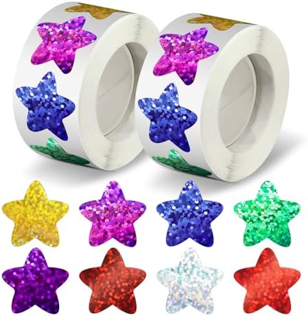 Giantree Mini Stern Aufkleber, 1650 Stück (11 Blatt) Bunt Selbstklebend ...