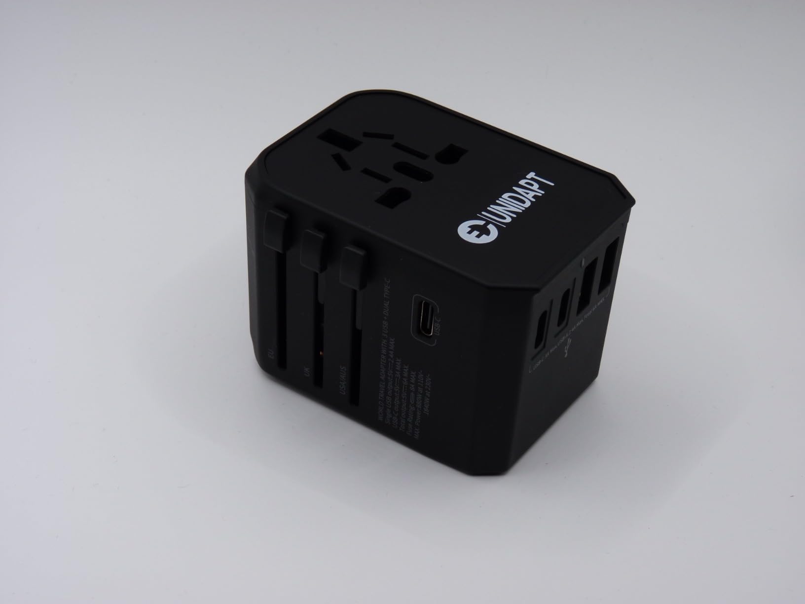 Reiseadapter Weltweit, Unidapt Universal Reisestecker mit 3USB C 2USB ...