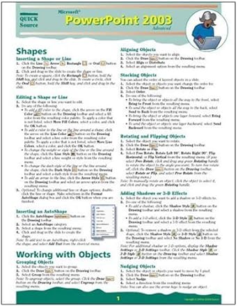 Microsoft PowerPoint 2003 Advanced Quick Source Reference Guide: Quick Source: 9781932104516 ...